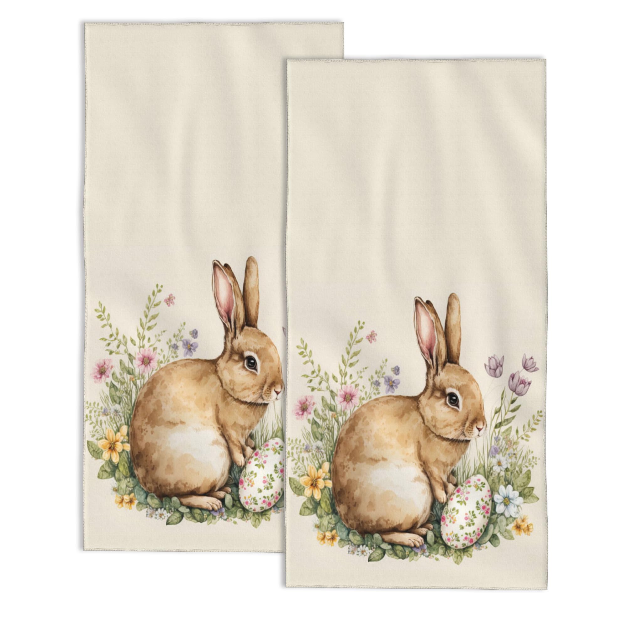 Amazon.com: Happy Easter 2 Pack Hand Towels for Bath, Easter Bunny ...