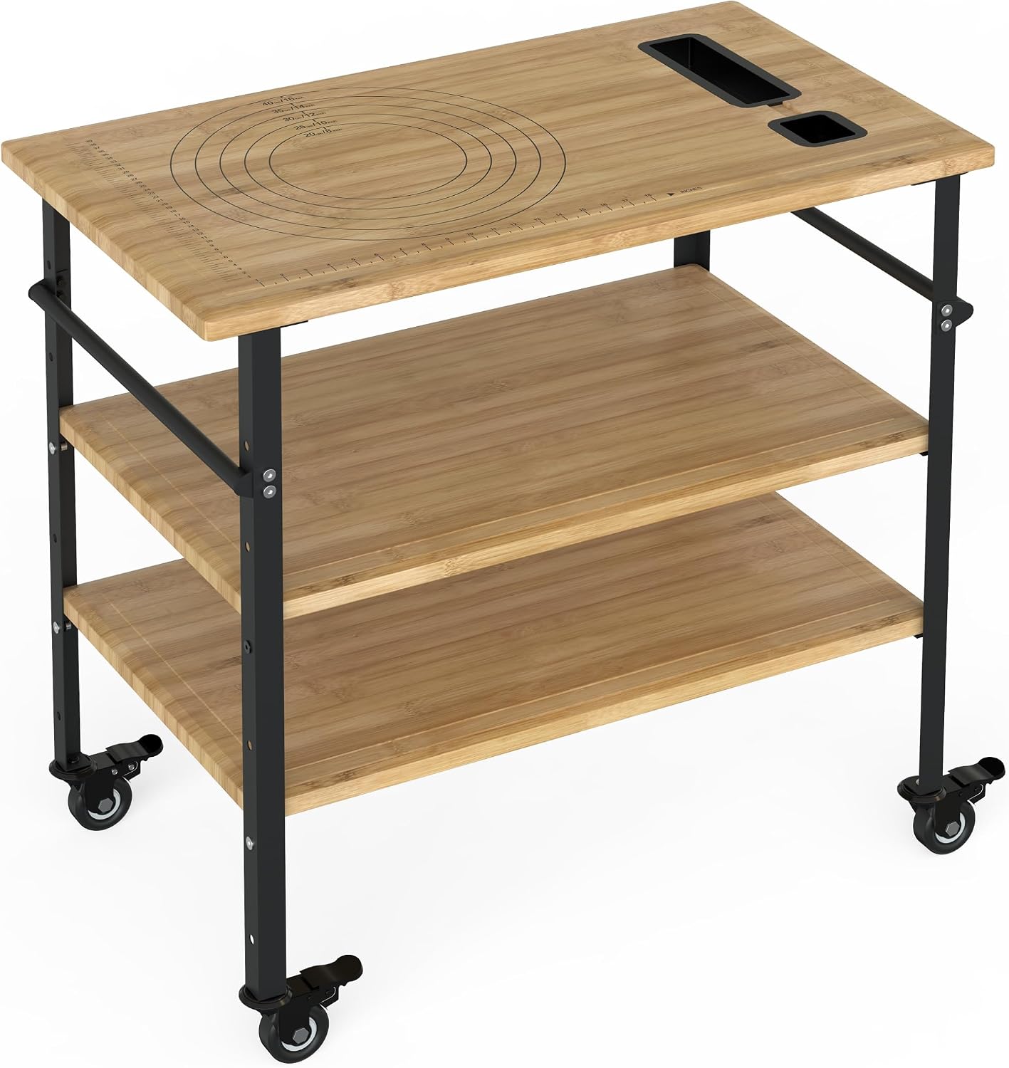 Amazon.com - GARVEE Bamboo Wood Prep Cart Table for Pizza Making ...