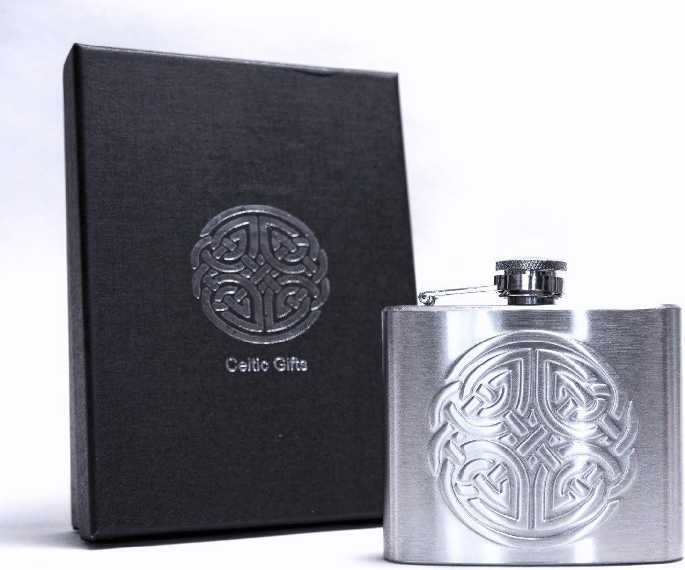 Amazon.com: Stainless Steel 4oz Hip Flask with Celtic Knot Design ...