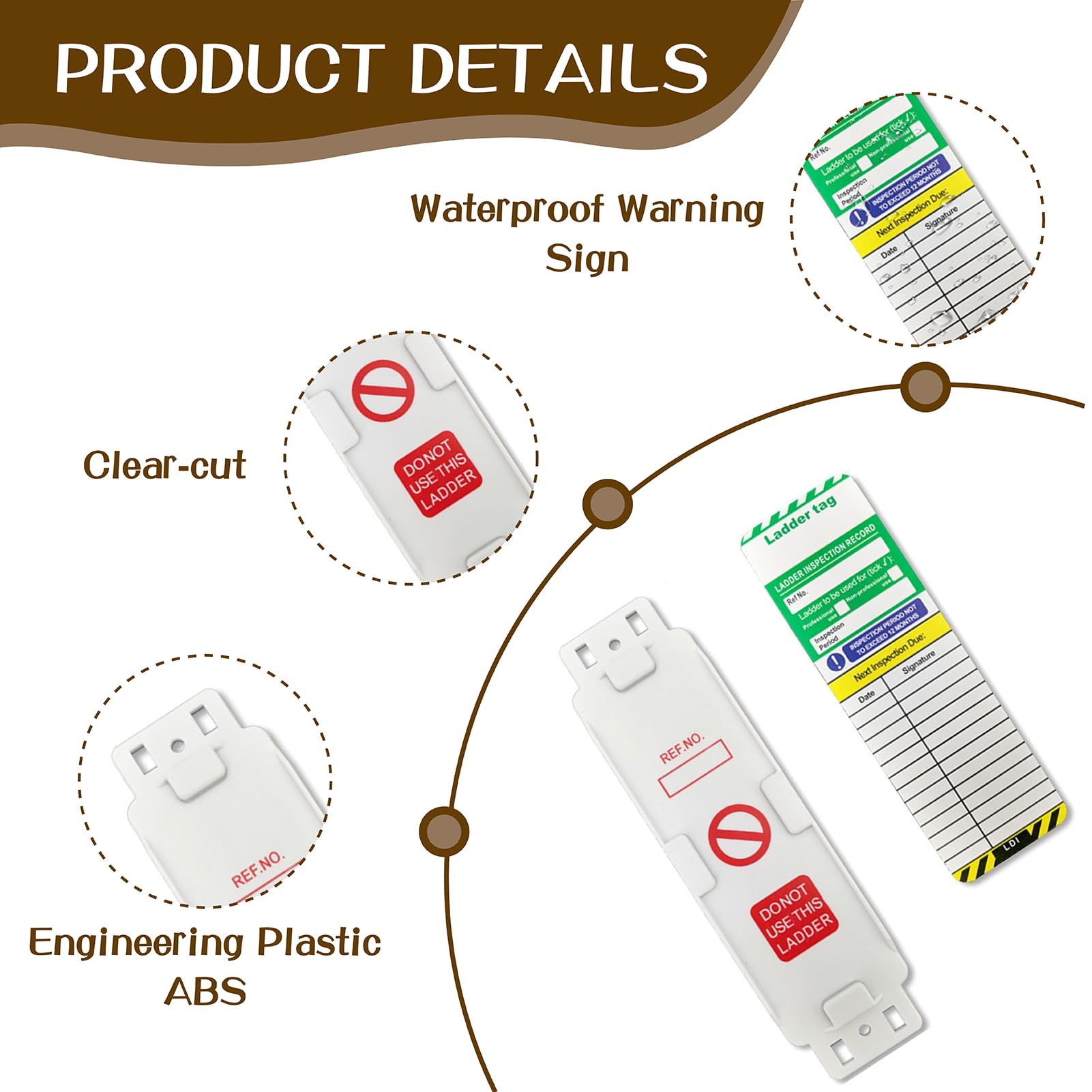 Ladder Tags, Weatherproof Access Inspection Record Kit with 3 Holders 6 ...