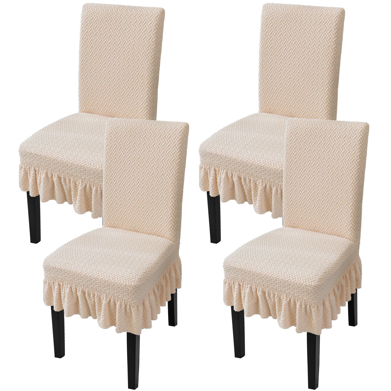1 x Brand New Chair Covers with Pleated Skirt Fashion Stretch Fitted ...