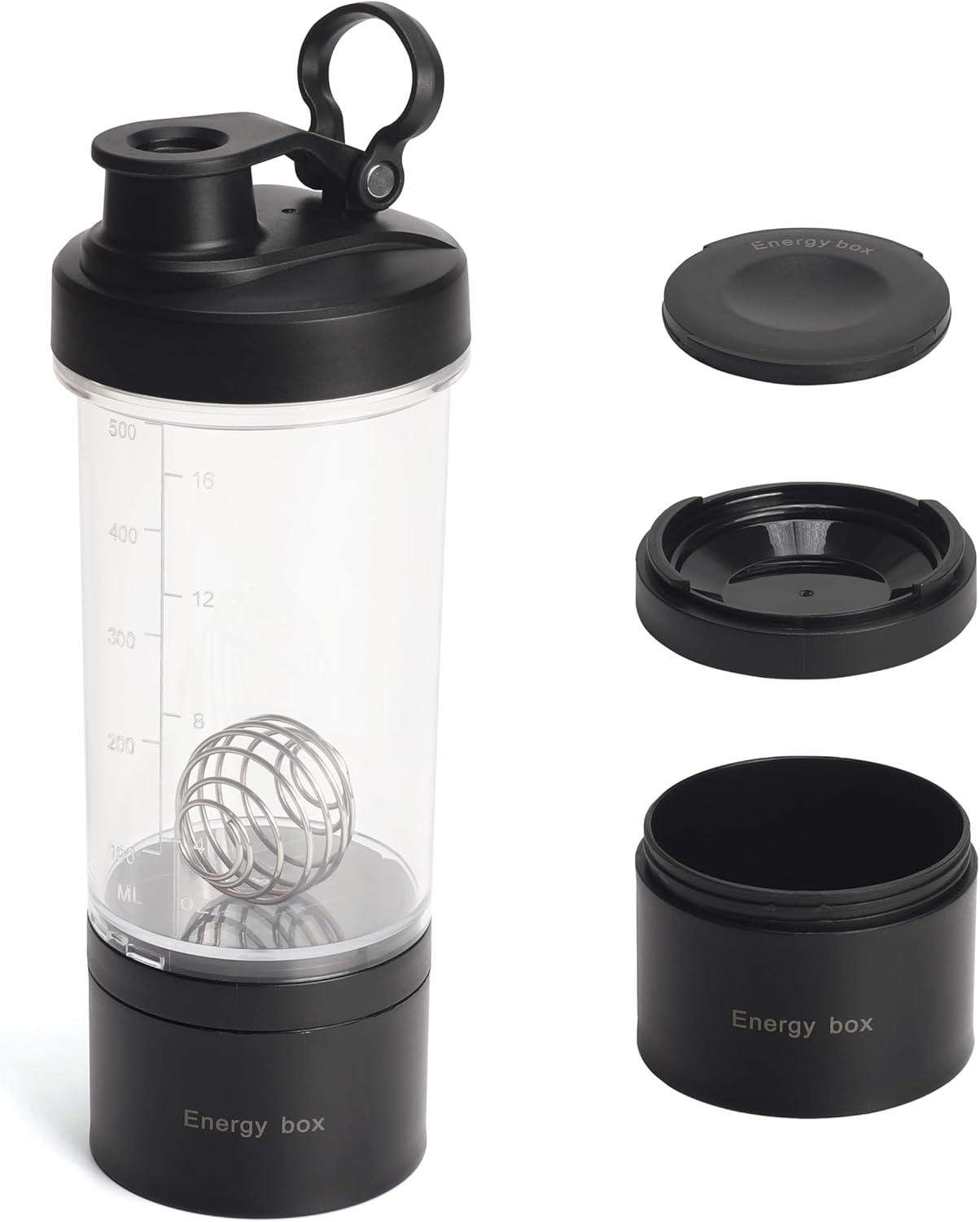 Amazon.com: KINLYBO Blender Protein Shaker Tritan Bottle with Pill ...