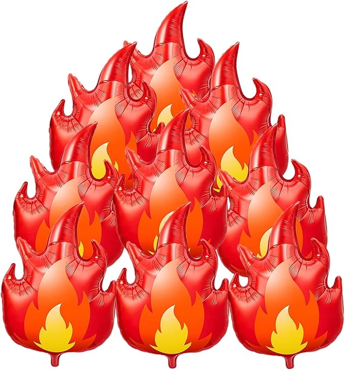 Amazon.com: 9 Pcs Fire Balloons 28 Inch Flame Balloons Decorations, Red ...