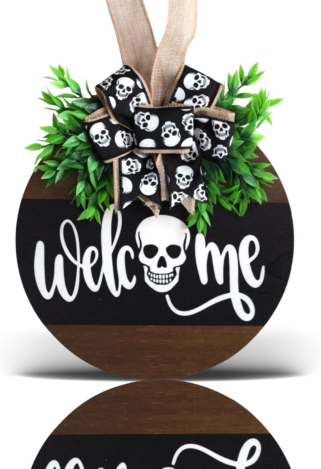 Amazon.com: Halloween Wooden Welcome Sign for Front Door Hanging Spooky ...