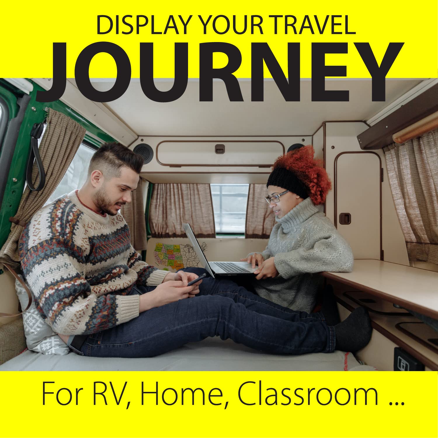 Snapklik.com : RV State Travel USA Map Vinyl Sticker - Camper Trailer ...