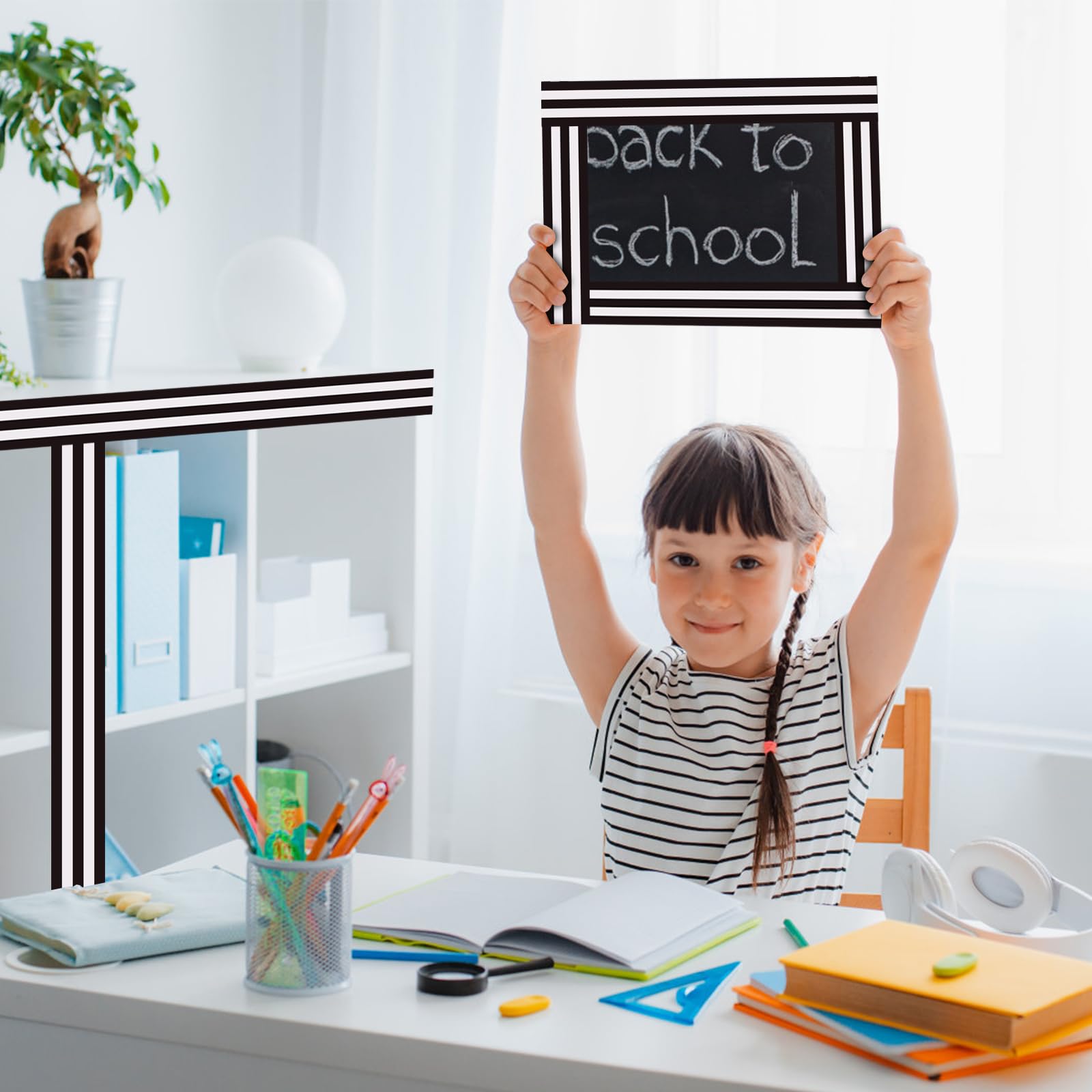 Snapklik.com : 72 Feet Black And White Stripes Bulletin Board Border ...