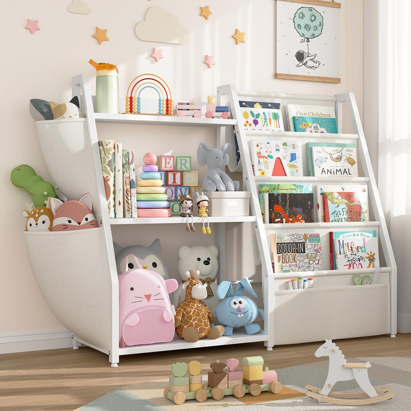 Amazon.com: Kids Bookshelf and Toy Storage Organizer - 3 Tier Book ...