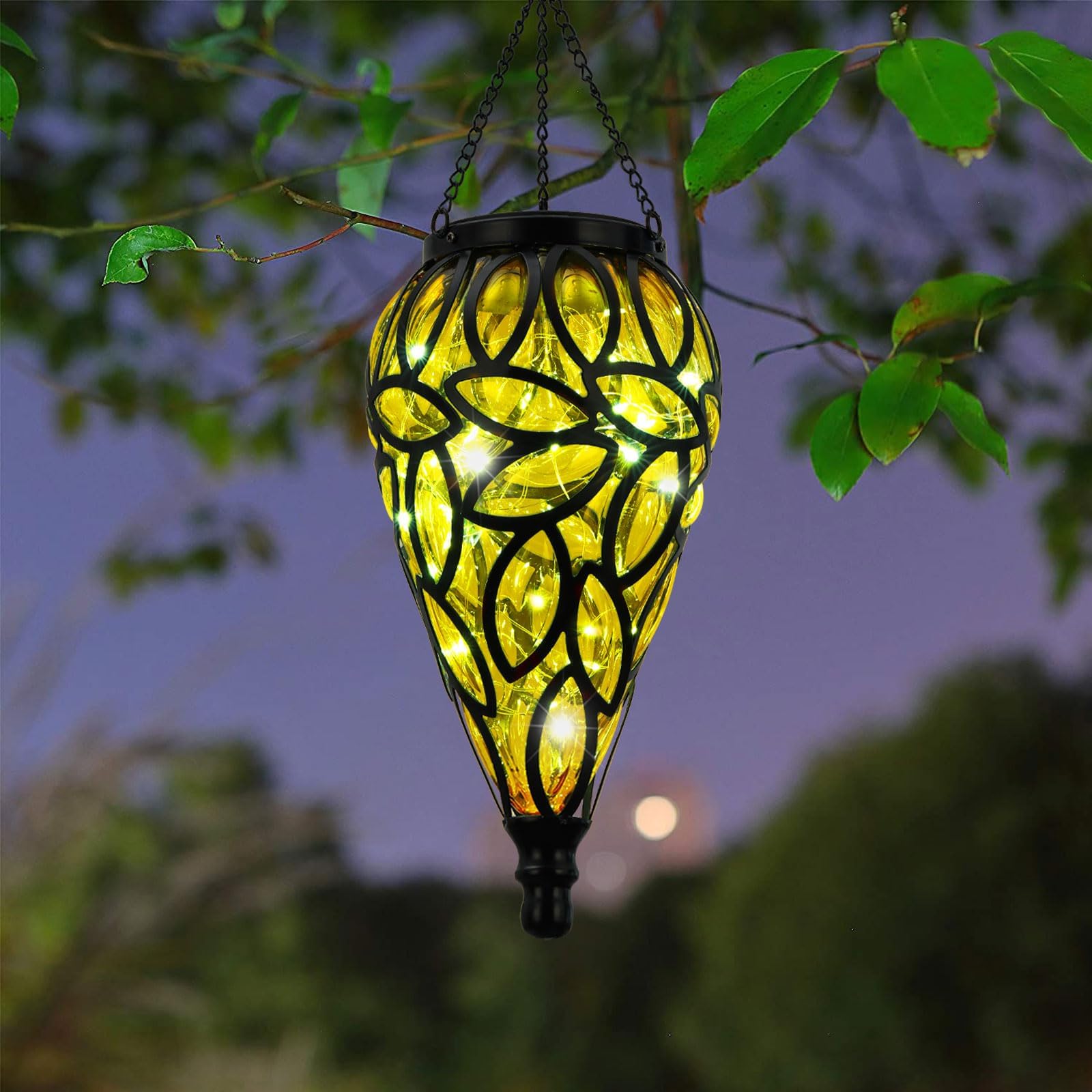 Amazon.com: SUNNYPARK Outdoor Plastic Solar Hanging Lantern, 15 Cool ...