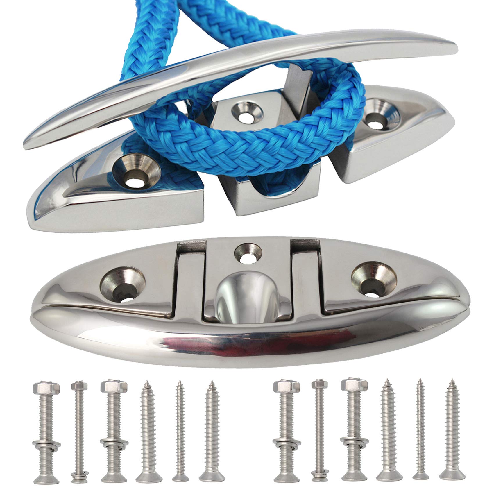 Snapklik.com : VEITHI 316 Stainless Steel Boat Folding Cleat 6 Inch ...