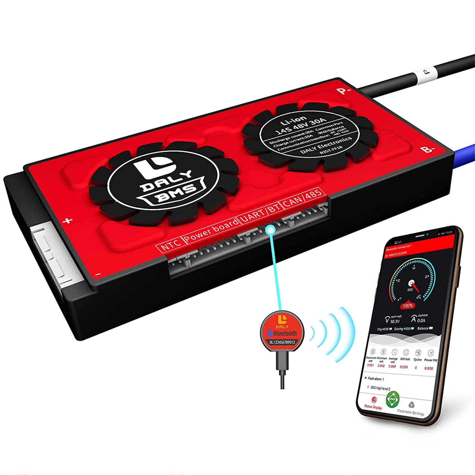 Buy 14S 30A-500A Battery Protection Board,DALY Smart BMS Power strip ...