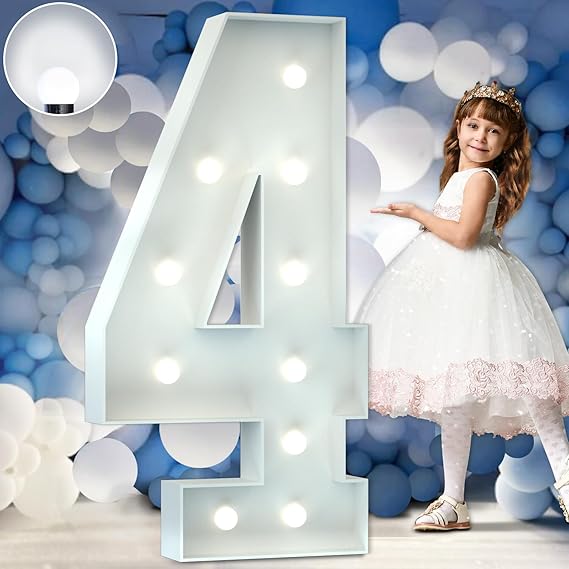 Amazon.com: Marquee Numbers 4 Feet Tall Big Light Up Numbers 4 Year Old ...