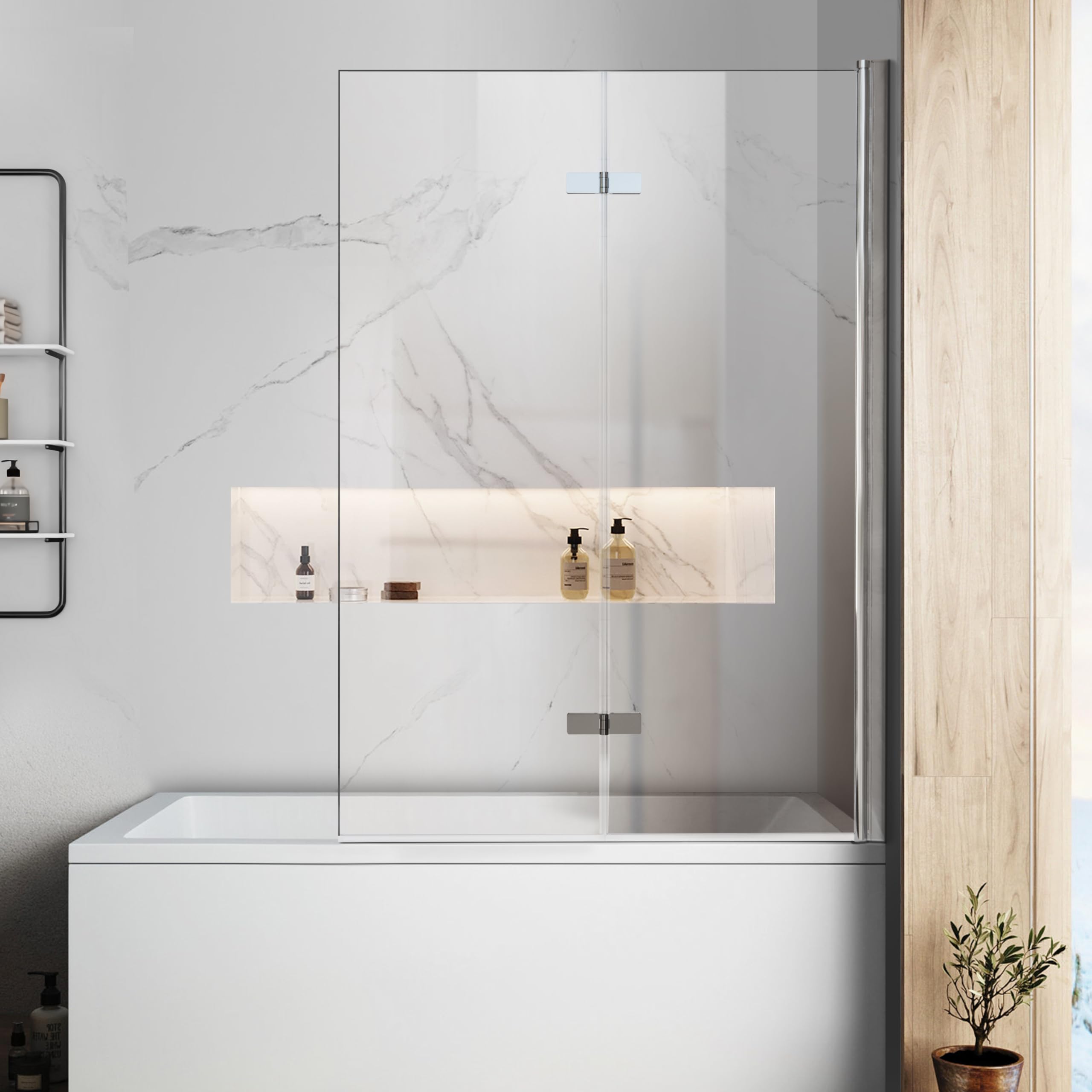 Glass Bathtub Door ᐅ【WOODBRIDGE Frameless Bathtub Shower Doors