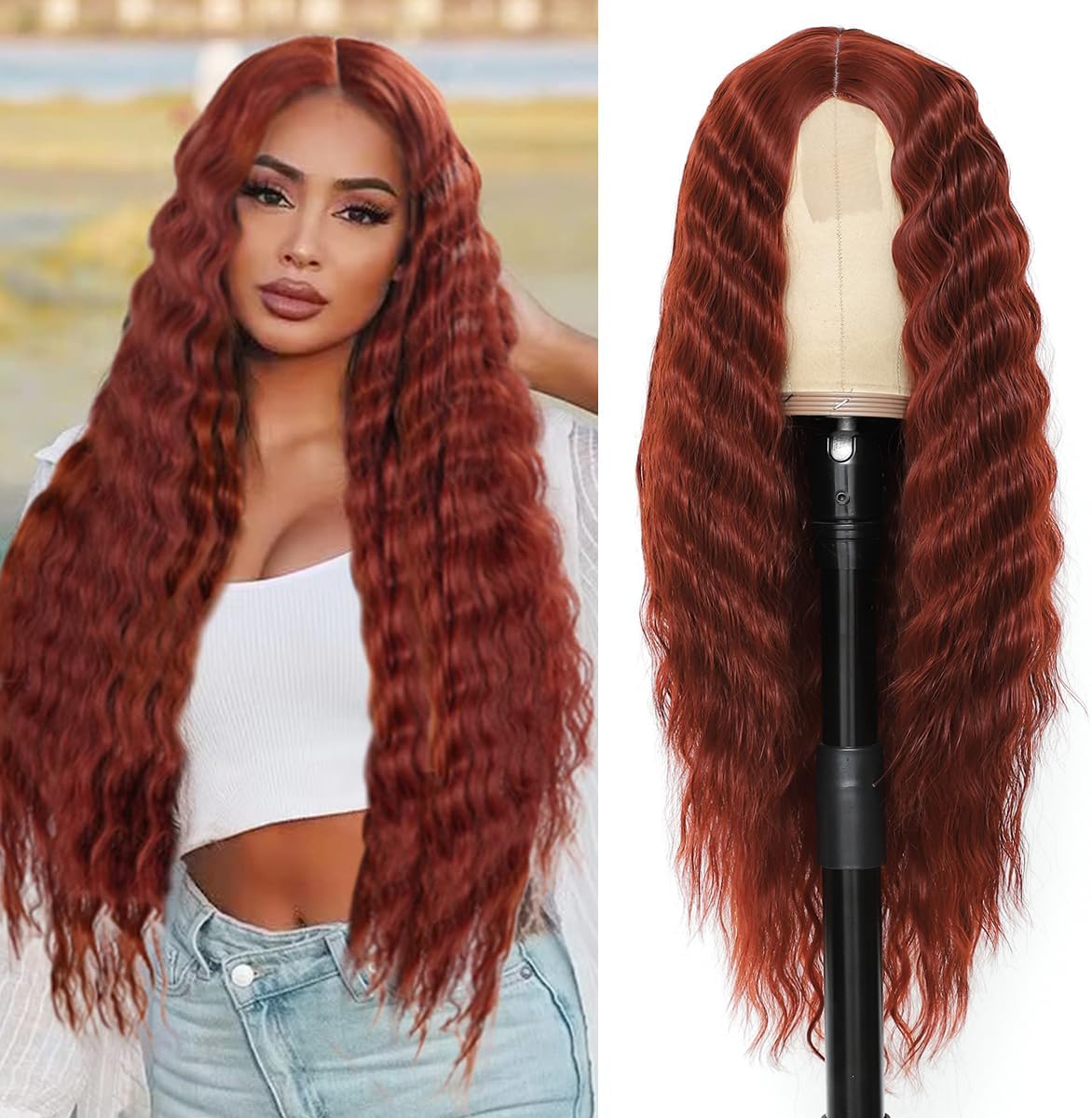 Amazon.com : INSTASTYLE 30inch Curly Wig Long Synthetic Wigs for Black ...