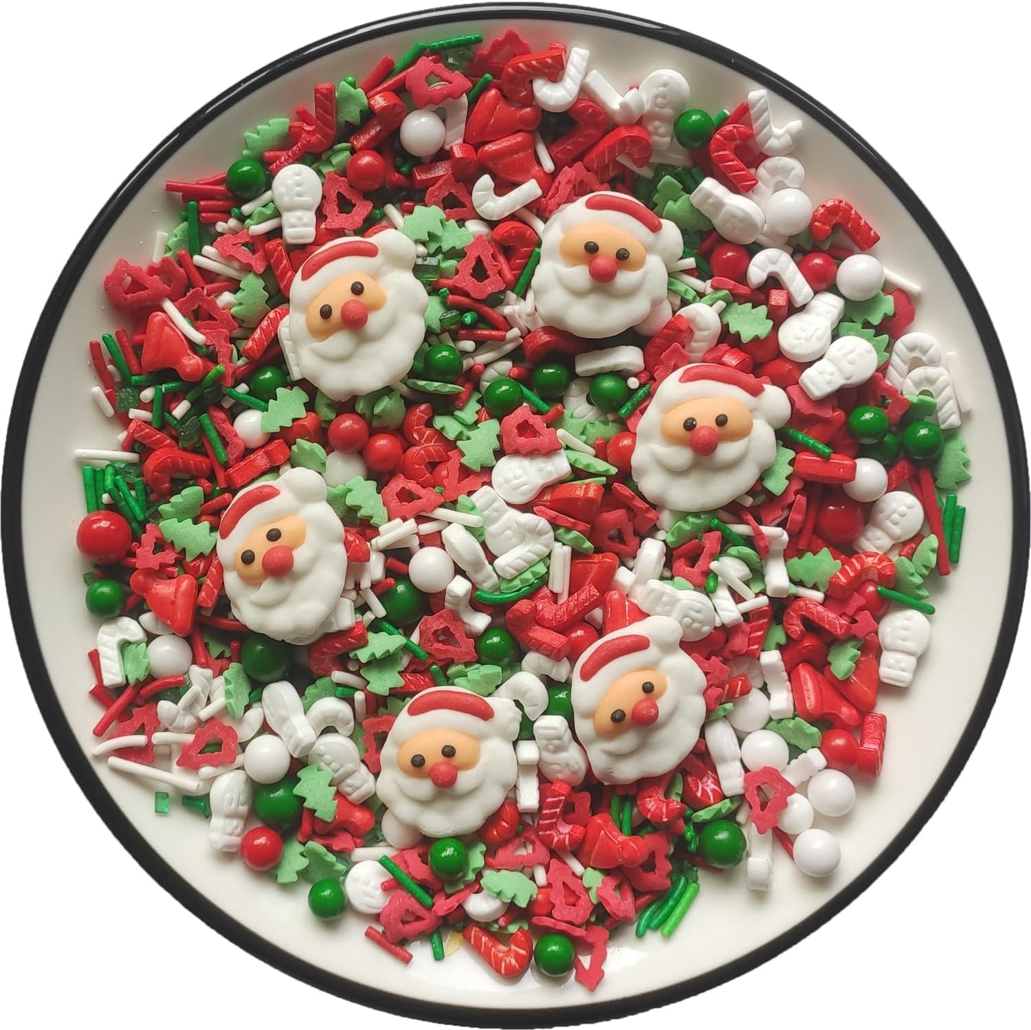 Edible Christmas Candy Sprinkles with 6pcs Santa Claus | Christmas tree ...