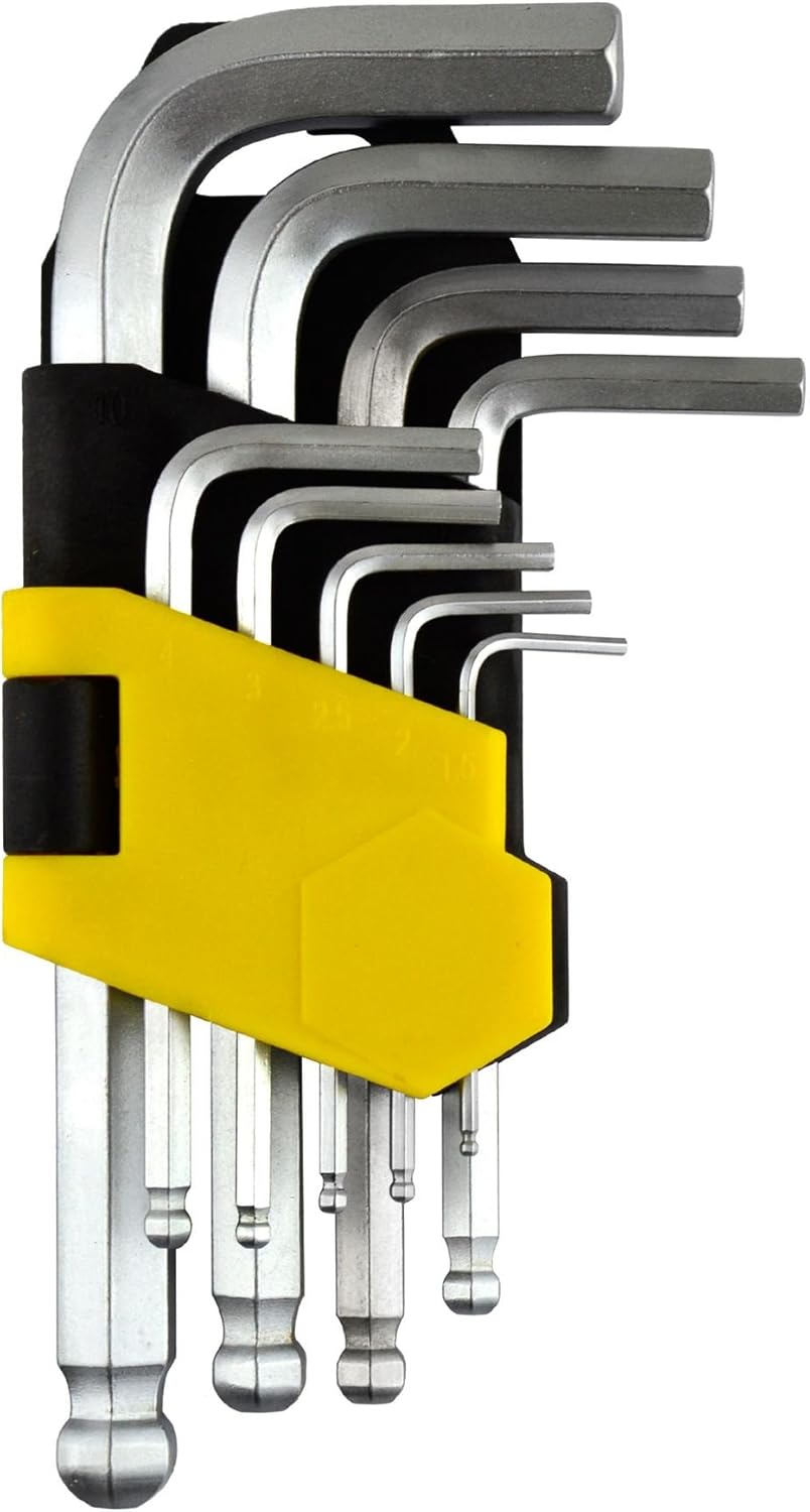Metric MM Stubby Hex Allen Key Set Ball Ended 1.5mm - 10mm 9pc Kit ...