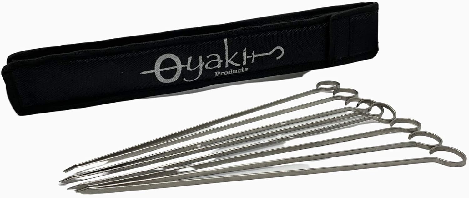 O-Yaki – Pinchos planos de metal para parrilla, brochetas de barbacoa ...
