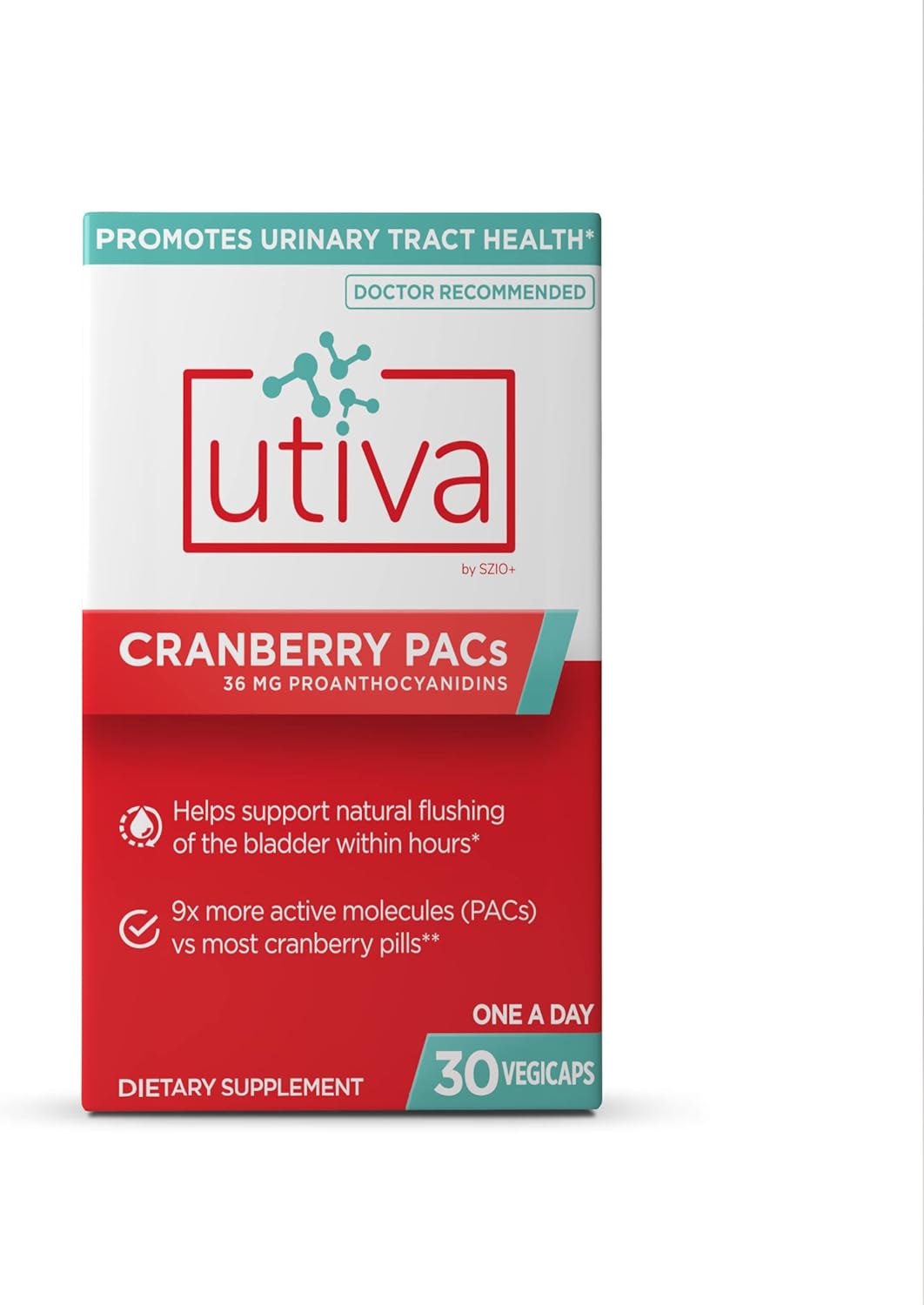 Amazon.com: Utiva Cranberry PACs, by Szio+ Inc. - 30 Vegi Caps – 36 mg ...