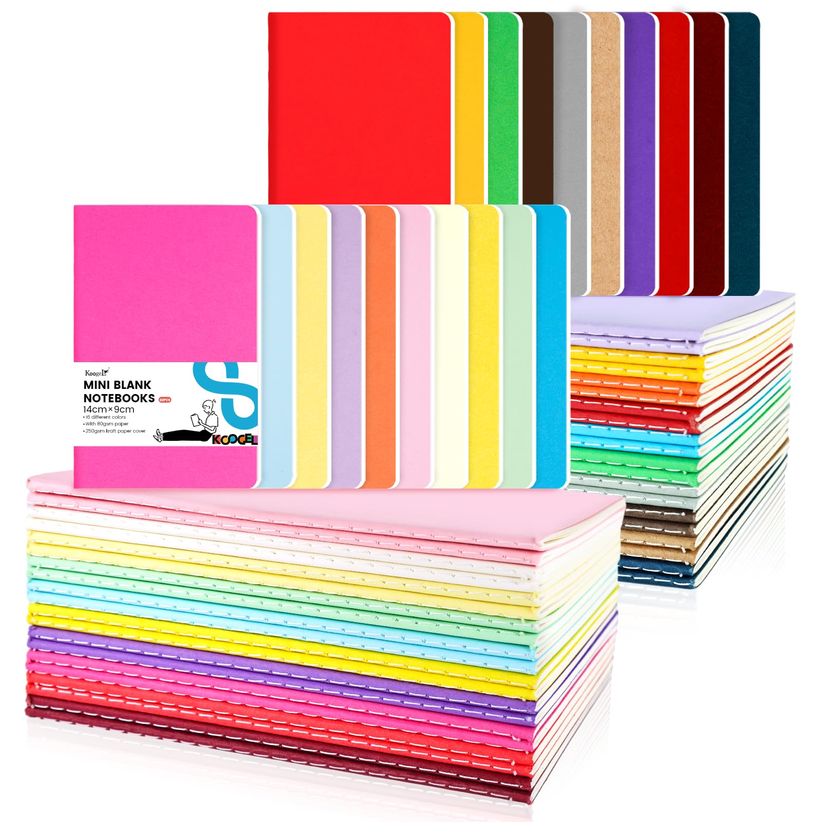 Koogel 32 Pads Mini Notebooks Unlined, Pocket Notebooks Blank Small ...