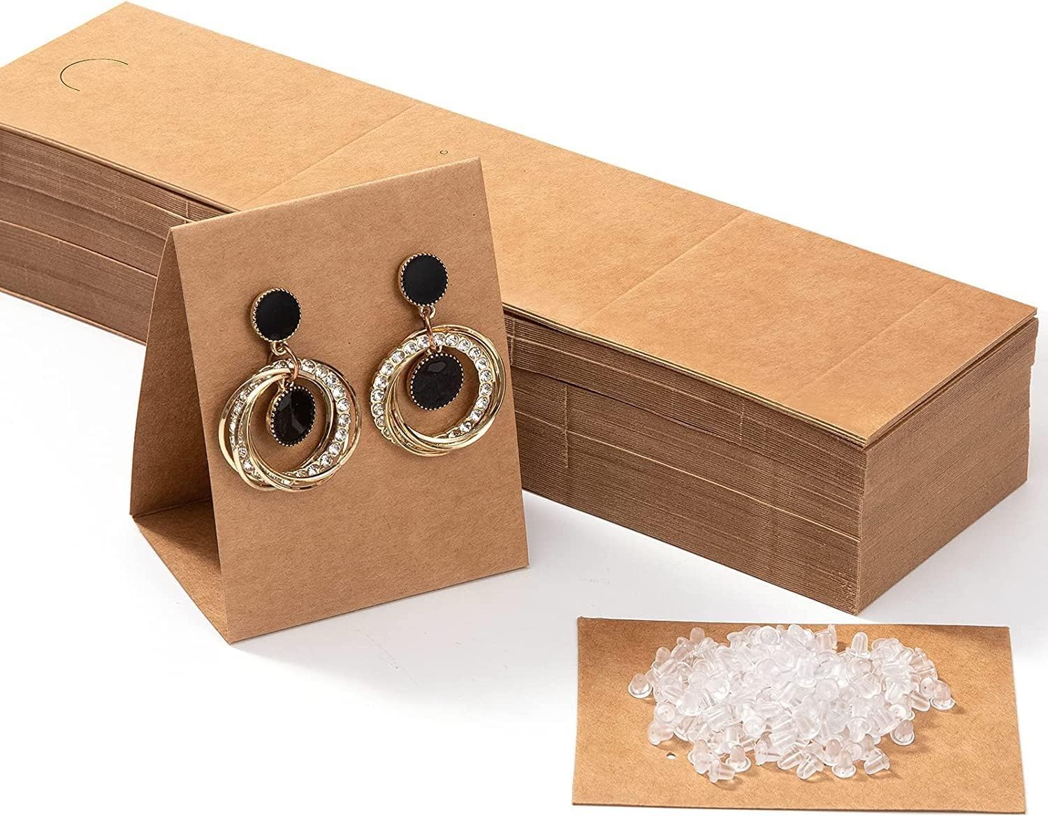 Amazon.com: 100 Pcs Standing Earring Display Cards - Earring Holder ...