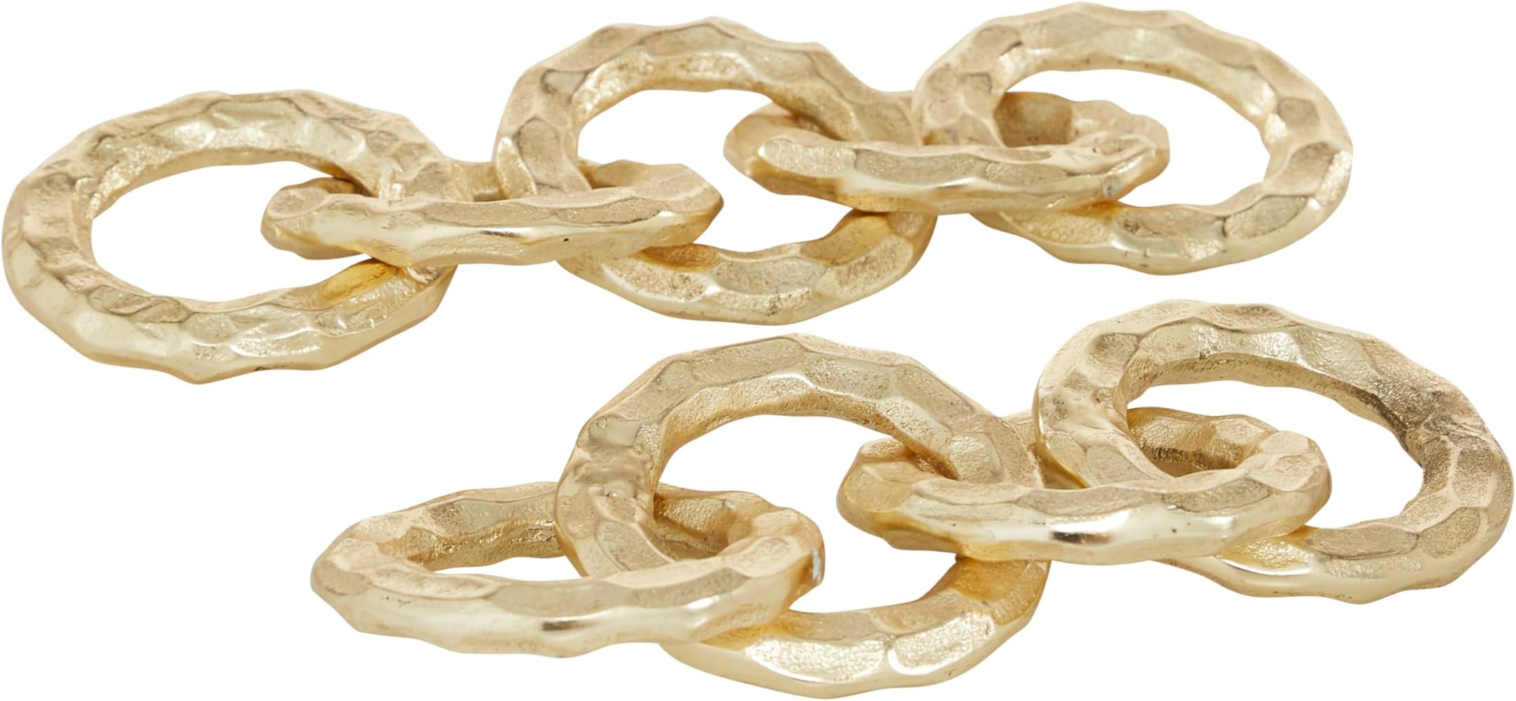 Amazon.com: STRONA 13" White Marble Chain Link Decor with Brass Detail ...