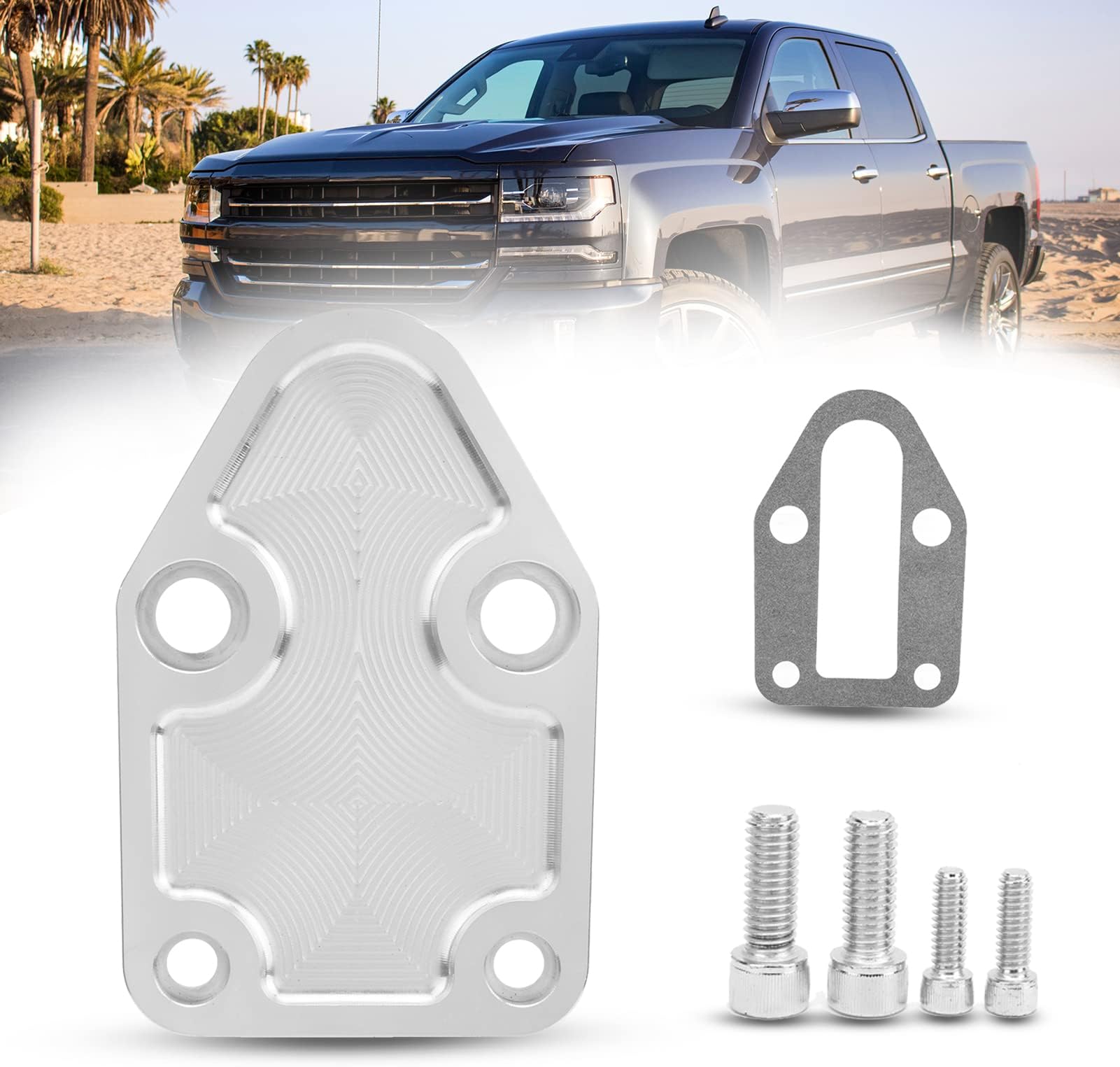 Amazon.com: Fuel Pump Plate,CNC Aluminum Fuel Pump Mounting Plate Kit ...
