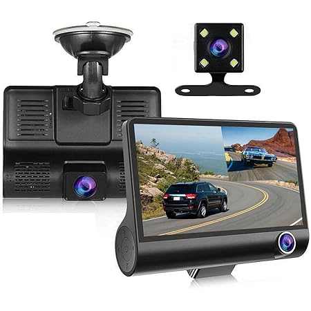 Amazon.com: ONN Dual Dash Cam with Ultra-Wide Angle Lens, 3'' LCD ...