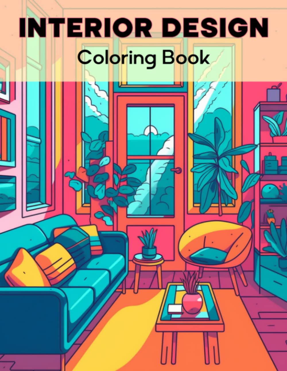Interior Design Coloring Book: Home Interiors for Adults and Teens ...
