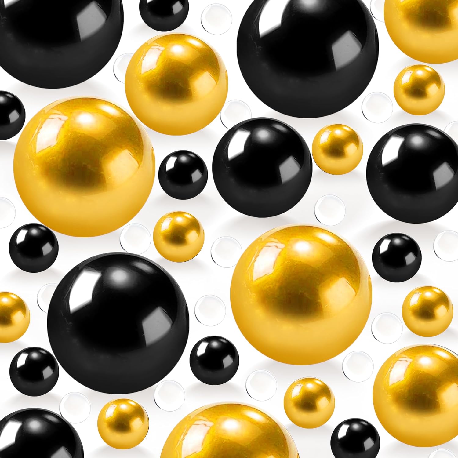 Amazon.com: 250 PCS Black Gold Floating Beads No Hole Pearl for Vases ...