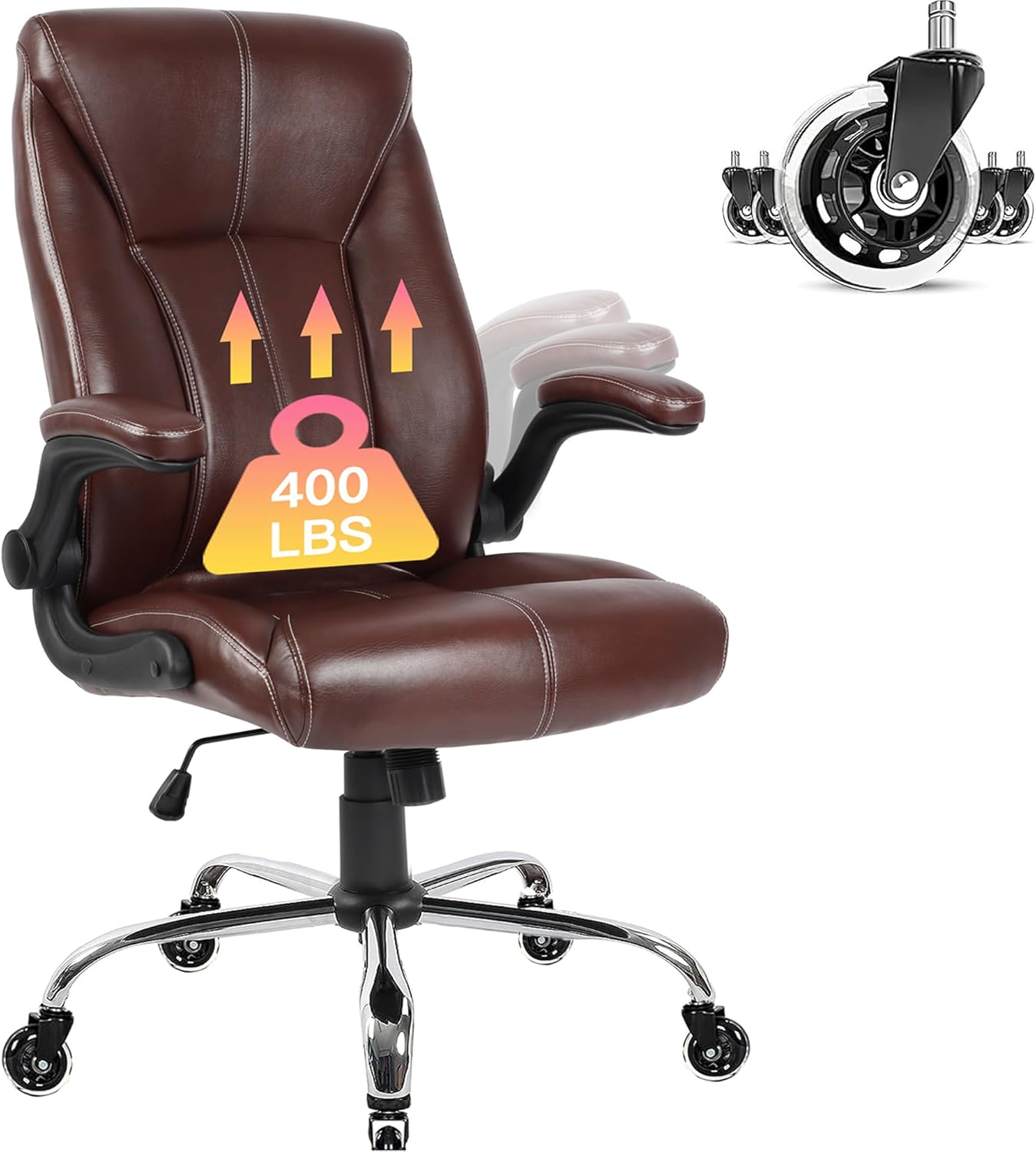 Amazon.com: Big and Tall Office Chair for Heavy People 400lb, Executive ...