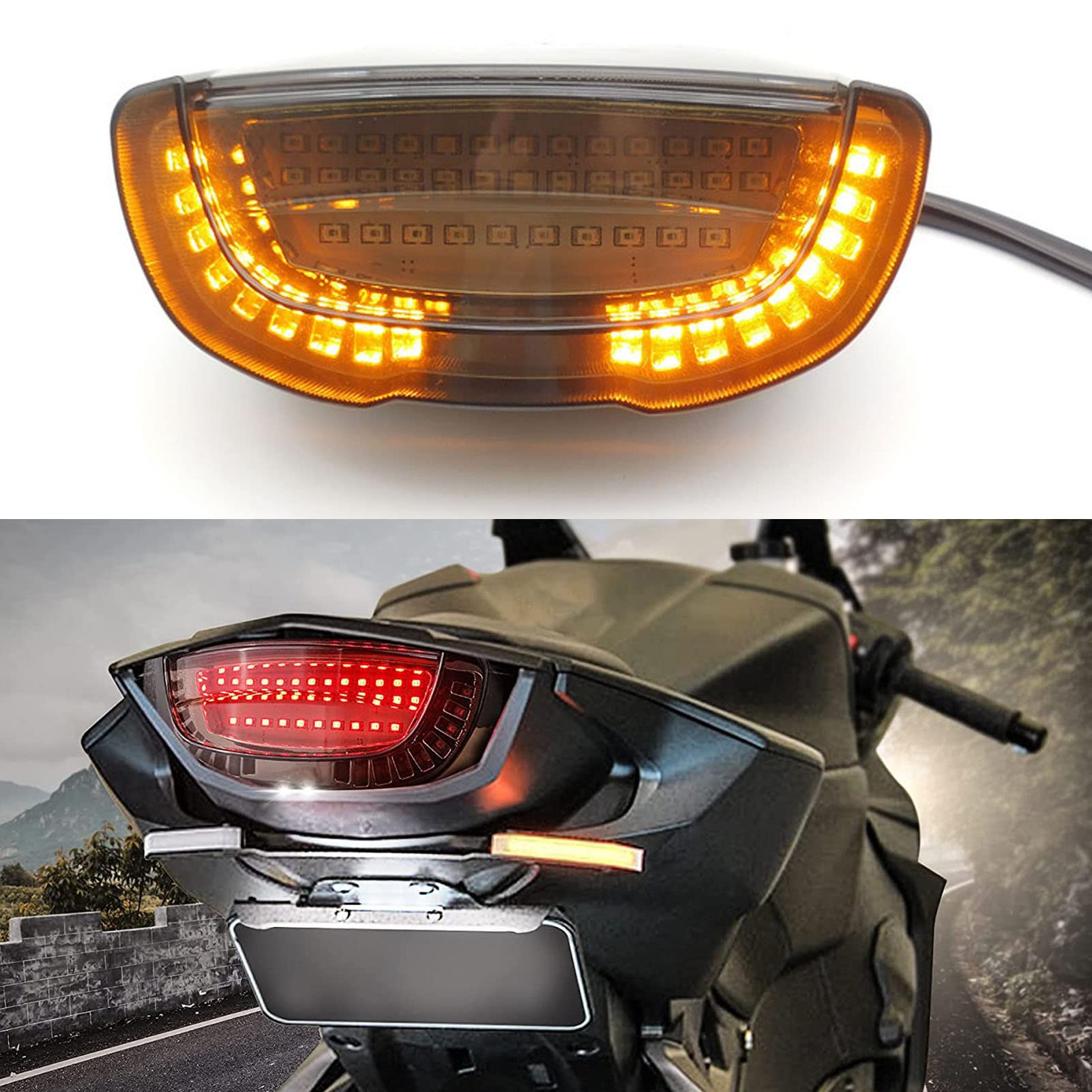 Anki HappiGo ANKIA 12V Universal LED Motorcycle Integrated Brake Tail ...