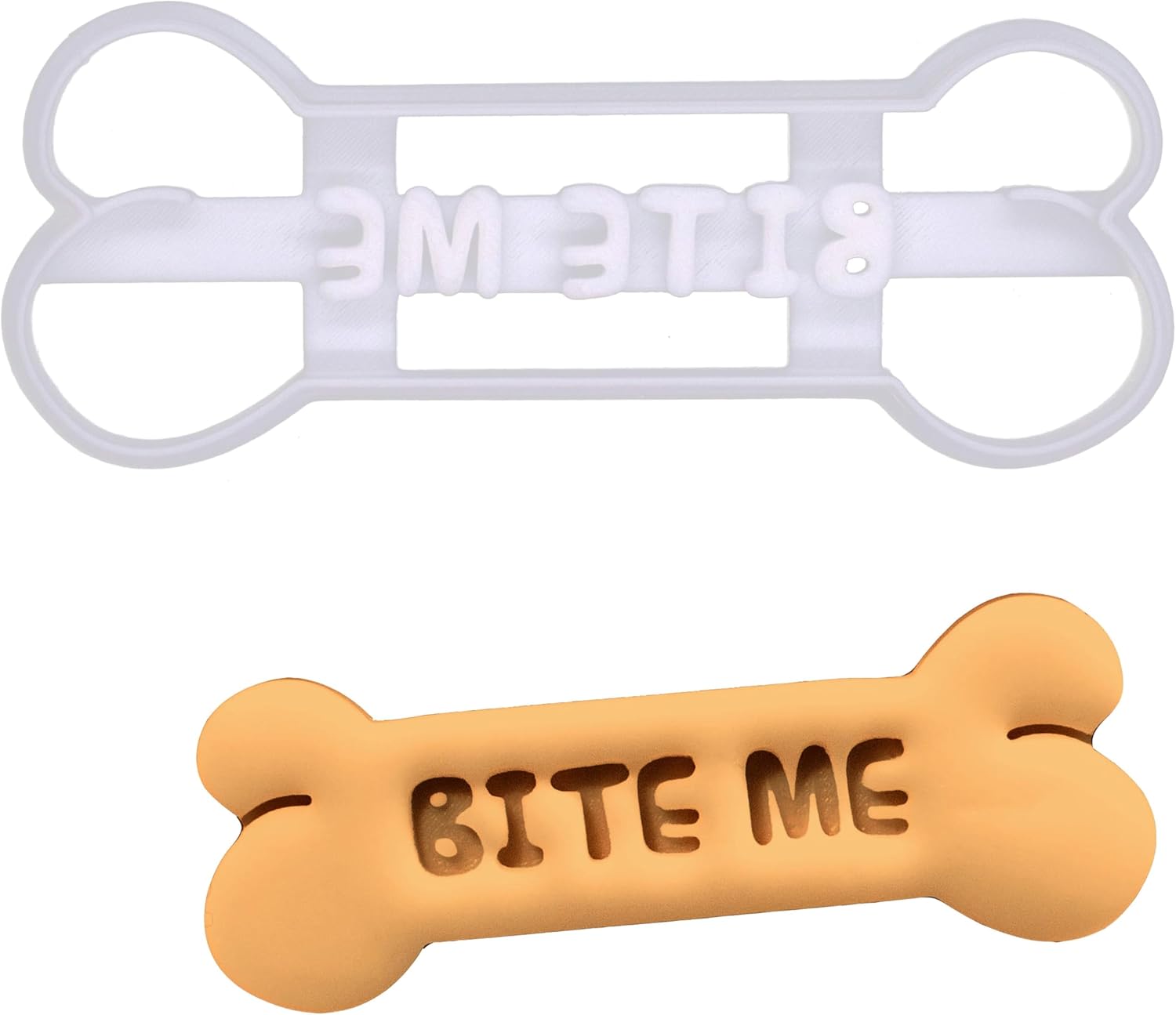 Amazon.com: BAKERLOGY BITE ME Dog Bone Cookie Cutter - Detailed Biscuit ...