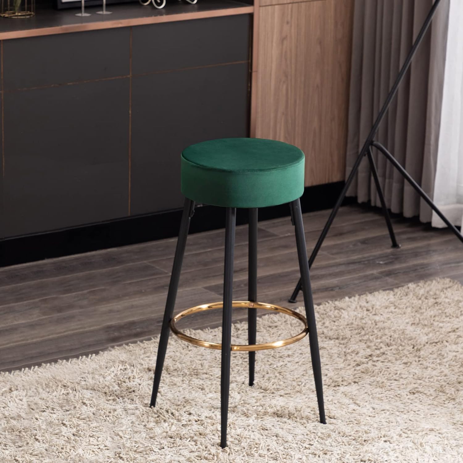 Duhome – Taburete de bar redondo moderno de terciopelo, altura de 30 ...