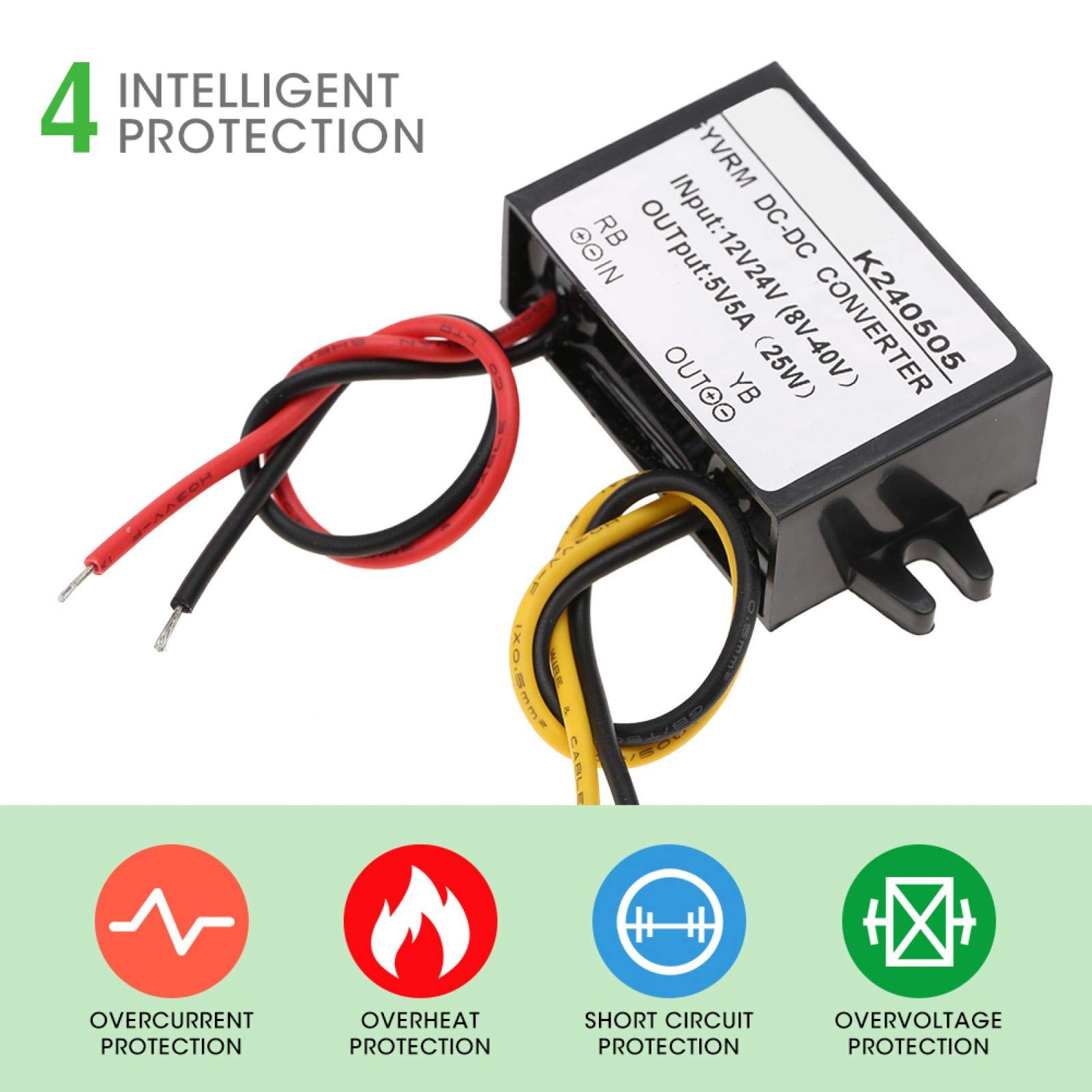 Snapklik.com : DC Converter, Step-Down Converter, 12V/24V To 5V 5A DC ...