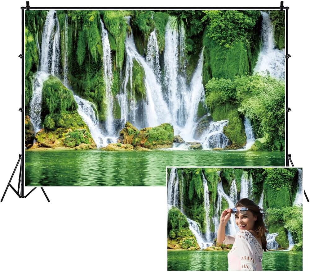 Amazon.com : DORCEV 8x6ft Waterfall Backdrops for Photography Large ...