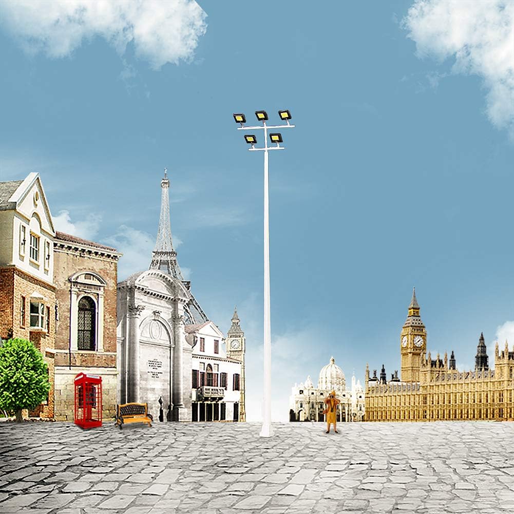 Evemodel 2pcs Model Railway HO Scale Plaza Lamppost 5 leds 16cm 1:87 ...