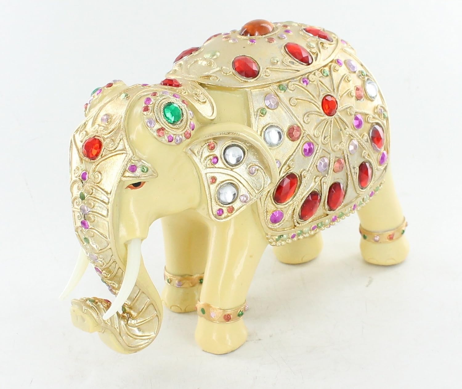 Amazon.com: Jewel Elephant Standing Statue Table Art Figurine Figure ...