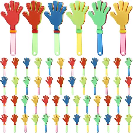 Amazon.com: ZCYSRLQIN 50 Pcs Colorful Hand Clappers 7.5 Inch Clappers ...