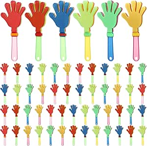 Amazon.com: ZCYSRLQIN 50 Pcs Colorful Hand Clappers 7.5 Inch Clappers ...
