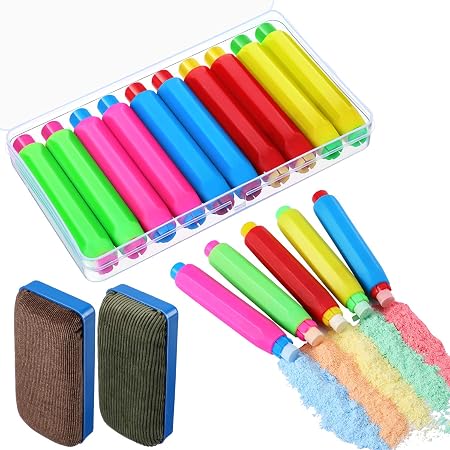 Amazon.com : Cosmos Pack of 8 Plastic Chalk Keeper Holder, Random Color ...