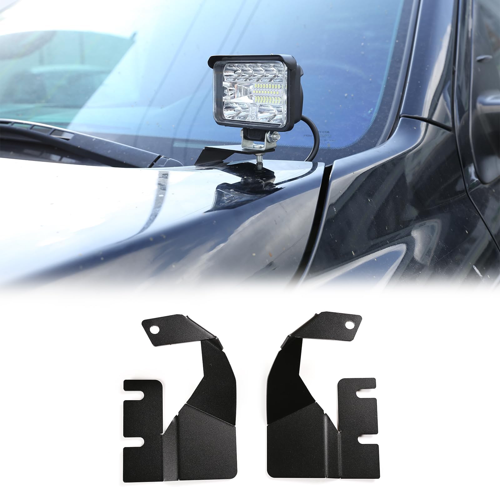 Amazon.com: WeiSen Upper Hood Hinge Ditch Light Mounting Brackets ...