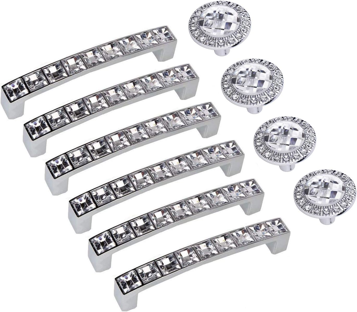 abcGoodefg Drawer Handles Pulls and Knobs Set, Decorated Clear Crystal ...