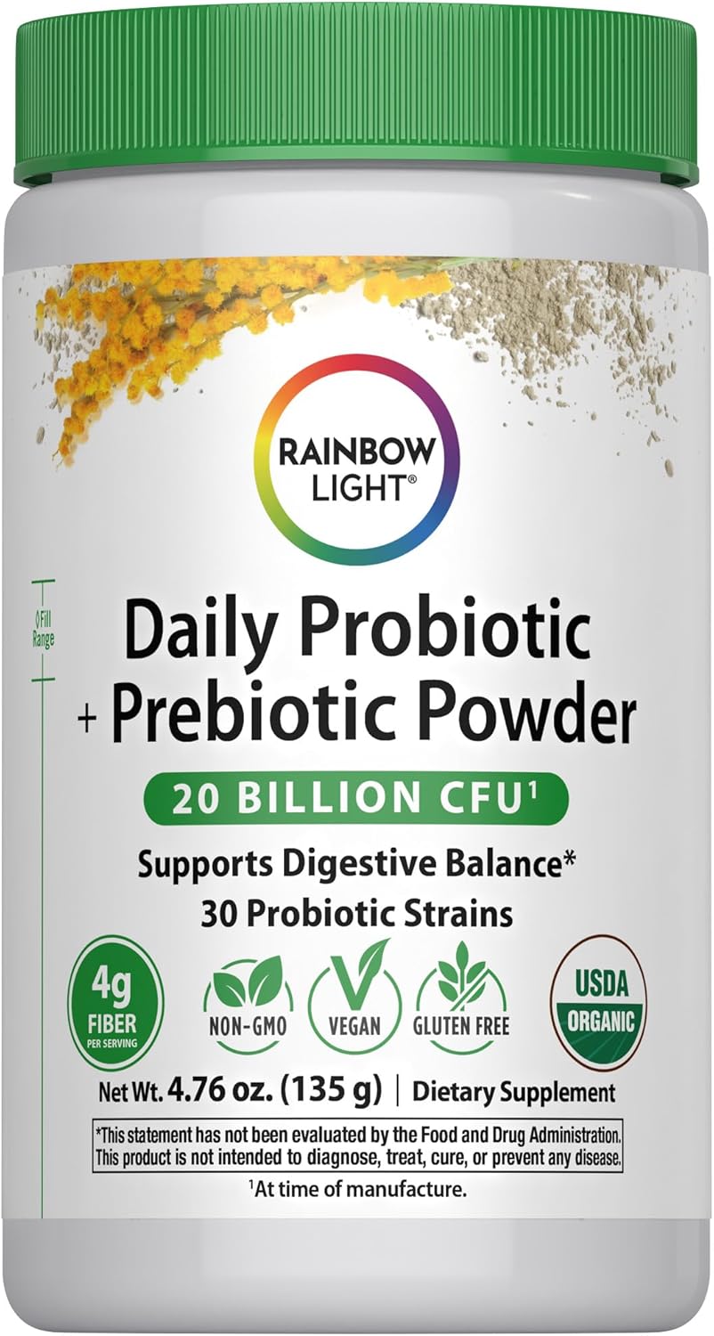 Amazon.com: Rainbow Light Daily Probiotic & Prebiotic Powder 20 Billion ...