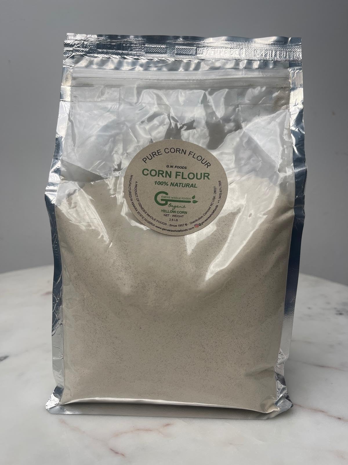 Amazon.com : Genesis Whole Foods Corn Flour 2.8Lb, Organic Yellow Corn ...