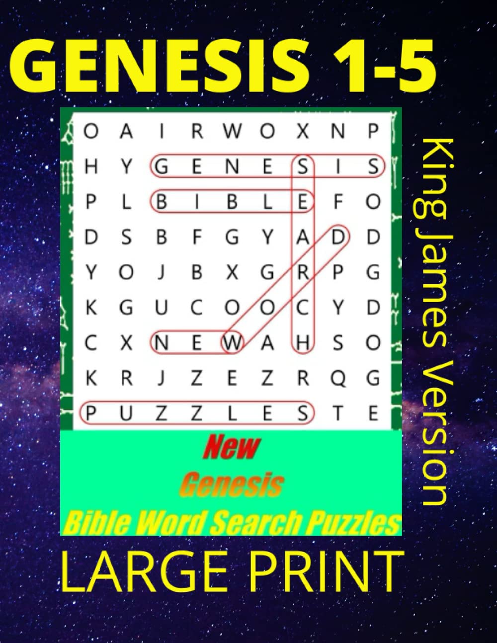Large Print Genesis Bible Word Search Puzzles: Chapters 1-5 - 70 ...