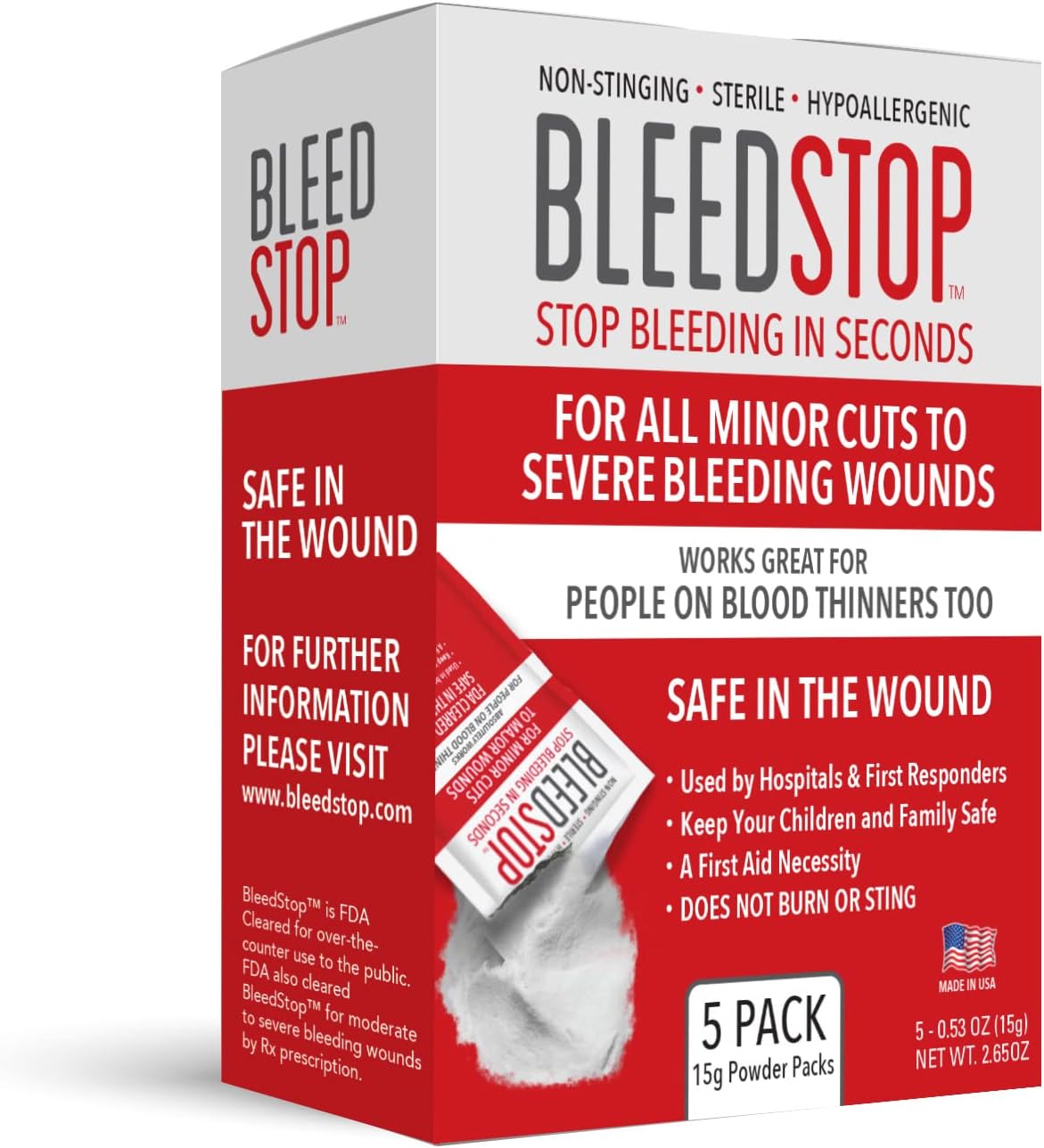 Amazon.com: BleedCEASE First Aid, White, 100 Count : Health & Household