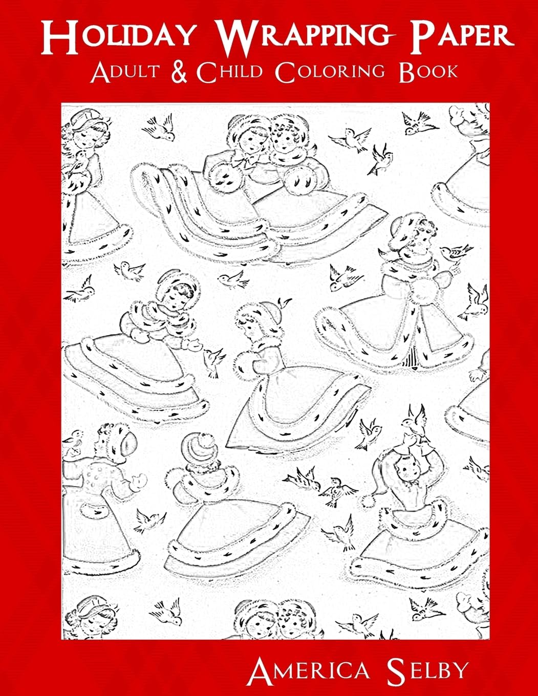 Amazon.com: Holiday Wrapping Paper Adult & Children Coloring Book ...