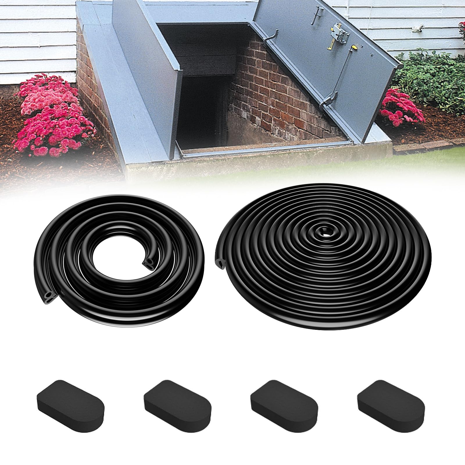 for Bilco Basement Door Seal Kit (1 x U Shaped Gasket, 1x Bulb Trim ...