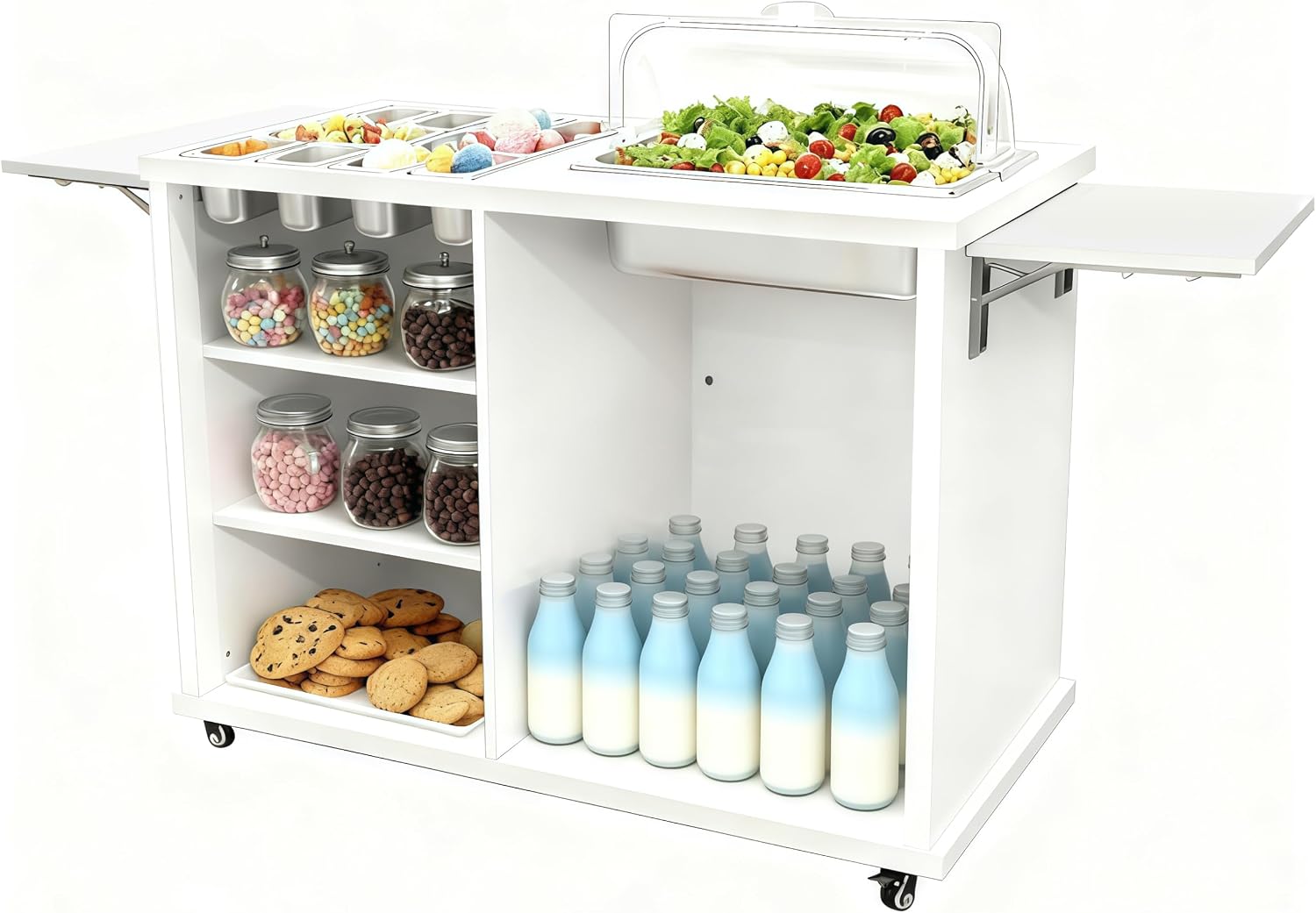 Amazon.com: RITERYIFER Foldable Charcuterie Grill Cart with Table and ...
