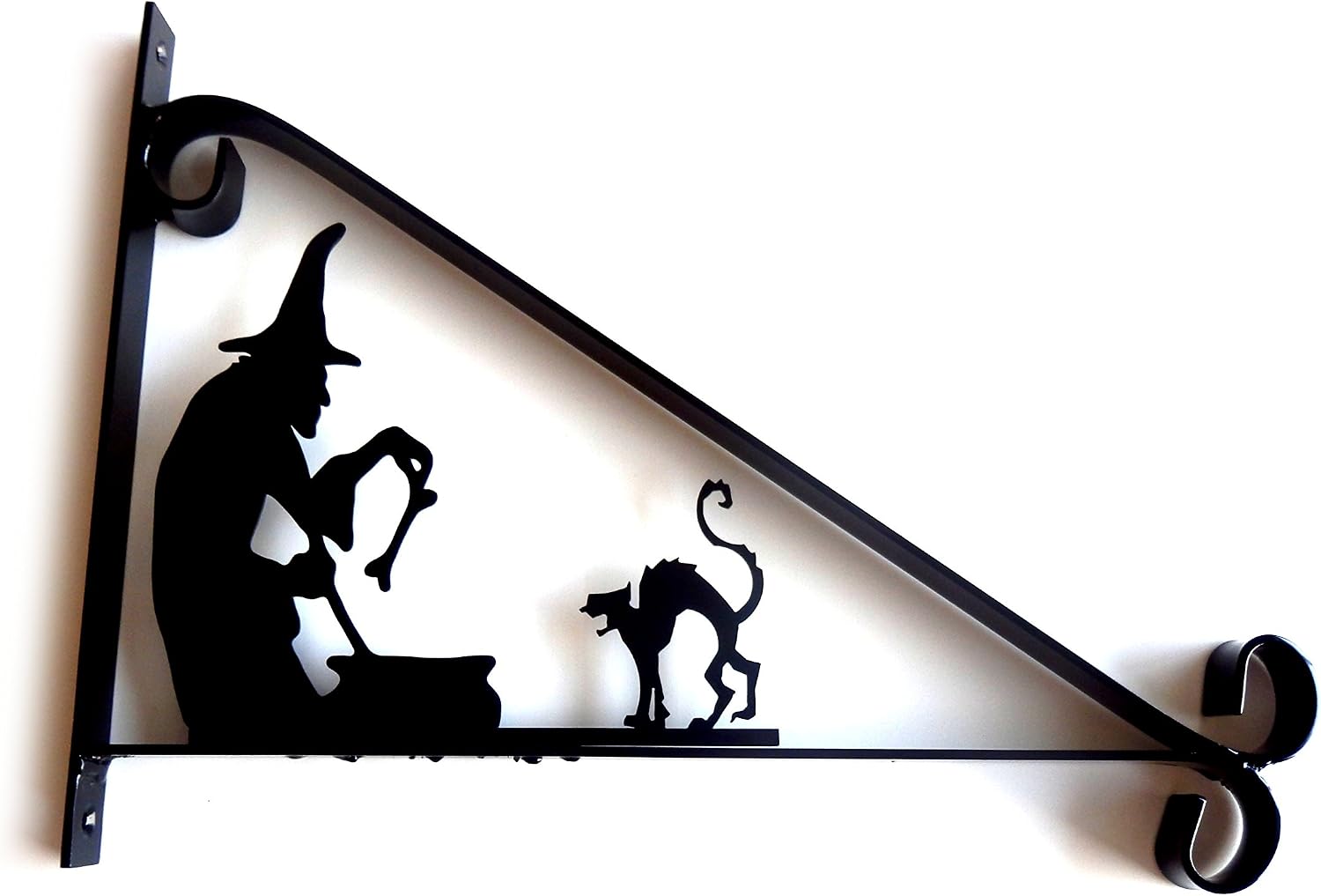 Metal Magpie Witch, Cauldron and Cat Silhouette Scroll Heavy Duty ...