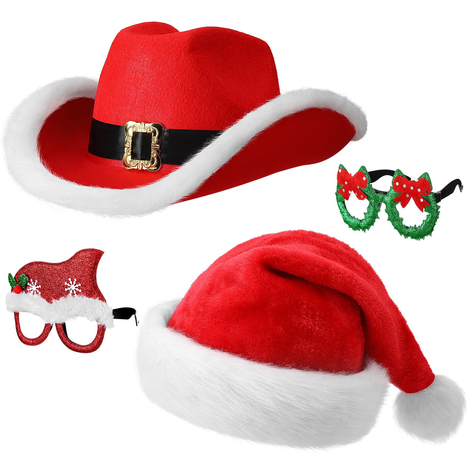 Amazon.com: Eurzom 4 Pcs Christmas Party Hat and Glasses Frames Set ...